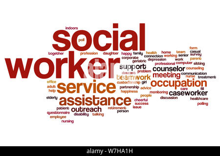 Social worker word cloud concept Stock Photo - Alamy
