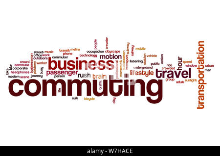 Commuting word cloud concept Stock Photo - Alamy