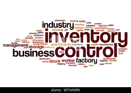 Word cloud inventory control Stock Photo - Alamy