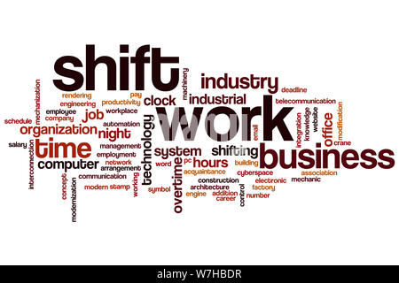Shift work word cloud concept Stock Photo - Alamy