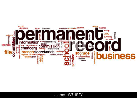 Permanent record word cloud concept Stock Photo - Alamy