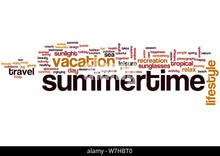 Summertime word cloud concept Stock Photo - Alamy