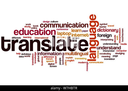 Translate word cloud concept Stock Photo - Alamy