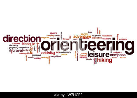 Orienteering word cloud concept Stock Photo - Alamy