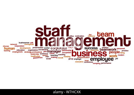 Staff management word cloud concept Stock Photo - Alamy