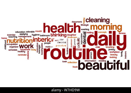 Morning routine word cloud concept Stock Photo - Alamy