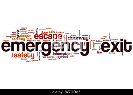 Emergency evacuation word cloud concept Stock Photo - Alamy