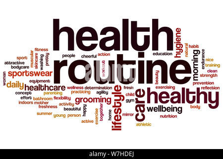 Morning routine word cloud concept Stock Photo - Alamy