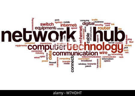 Network hub word cloud concept Stock Photo - Alamy