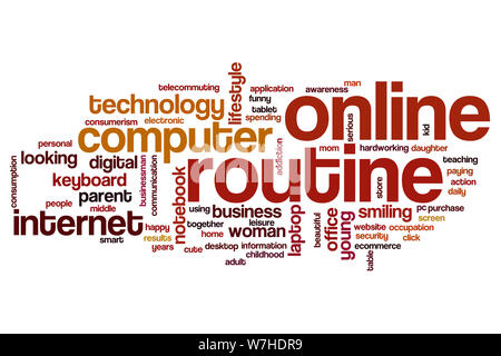 Online routine word cloud concept Stock Photo - Alamy