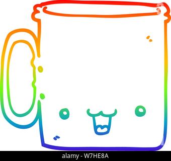 rainbow gradient line drawing of a cup of tea Stock Vector Image & Art ...