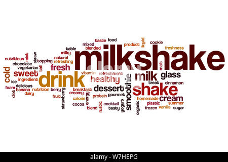 Milkshake word cloud concept Stock Photo - Alamy