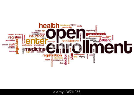 Open Enrollment, word cloud concept on white background Stock Photo - Alamy