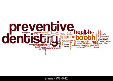Preventive dentistry word cloud concept Stock Photo - Alamy