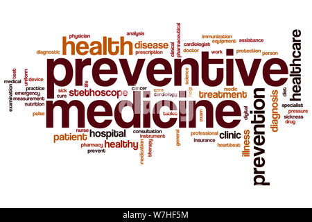 Preventive medicine word cloud concept Stock Photo - Alamy