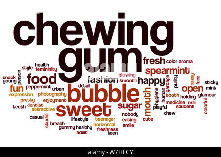 Bubble gum word cloud concept with candy chewing related tags Stock ...