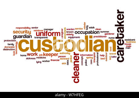 Janitor word cloud concept Stock Photo - Alamy