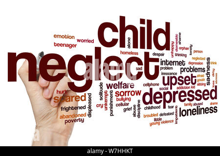 Child neglect word cloud concept Stock Photo - Alamy