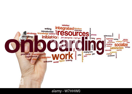 Onboarding word cloud Stock Photo - Alamy