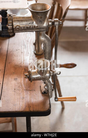 Old Vintage Meat Mincer Stock Photo - Alamy