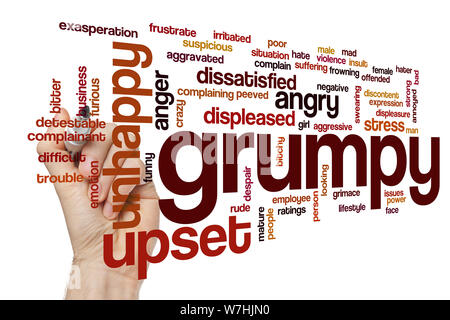 Grumpy word cloud Stock Photo - Alamy
