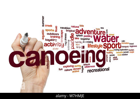 Canoeing word cloud Stock Photo - Alamy