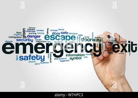 Emergency evacuation word cloud concept Stock Photo - Alamy