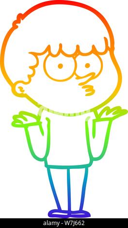 cartoon curious boy shrugging shoulders Stock Vector Image & Art - Alamy