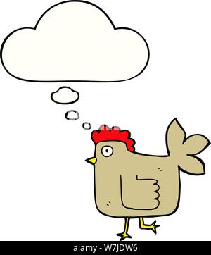 cartoon chicken with thought bubble Stock Vector Image & Art - Alamy