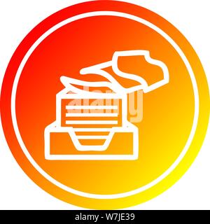 office paper stack circular icon with warm gradient finish Stock Vector Image & Art - Alamy
