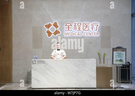 An employee is pictured at the Quancheng International Medical Center ...