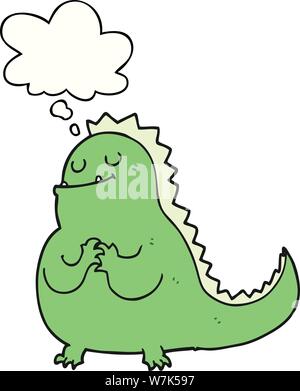 cartoon dinosaur with thought bubble Stock Vector Image & Art - Alamy