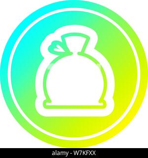 bulging sack circular icon with cool gradient finish Stock Vector Image ...