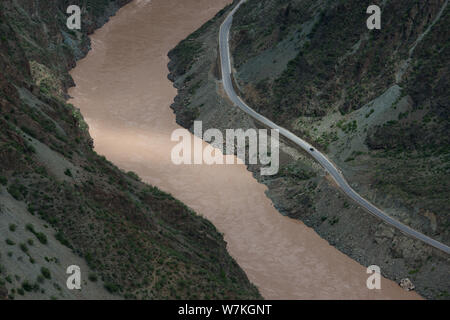 Landscape of the U-shaped First Bend of Jinsha River (Jinshajiang River ...