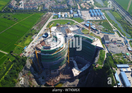 The five-star Shanghai Tianmashan Pit Hotel, also known as the Shimao ...