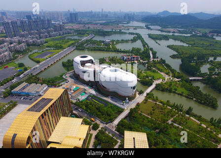 Aerial view of the China Comic and Animation Museum (CCAM) under ...