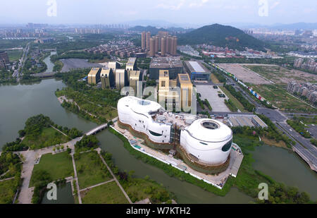 Aerial view of the China Comic and Animation Museum (CCAM) under ...