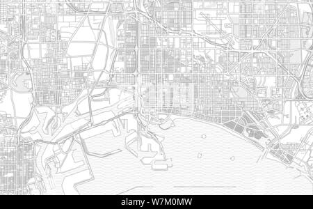 Modern City Map - Long Beach California city of the USA with ...