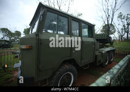 6-tube rocket launcher on a military helicopter Stock Photo - Alamy