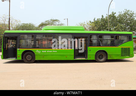 Side profile of a DTC bus, Delhi, India Stock Photo - Alamy