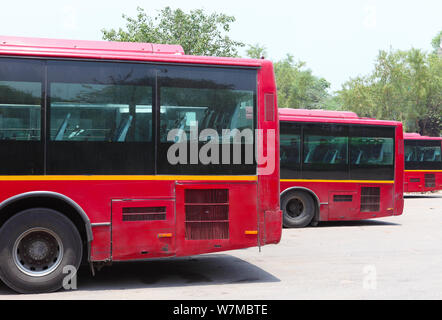 Side profile of a DTC bus, Delhi, India Stock Photo - Alamy