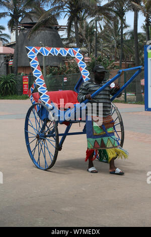 Rickshaw used as transport at Durban beachfront, Kwazulu Natal, South ...