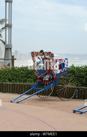 Rickshaw used as transport at Durban beachfront, Kwazulu Natal, South ...