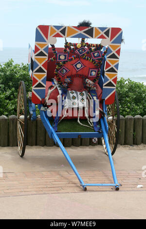 Rickshaw used as transport at Durban beachfront, Kwazulu Natal, South ...