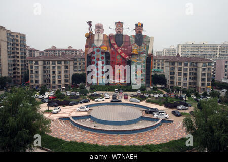 View of the Tianzi Hotel, which looks like Fu Lu Shou, the three ...