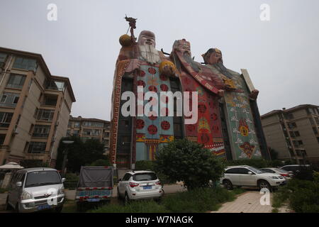 View of the Tianzi Hotel, which looks like Fu Lu Shou, the three ...