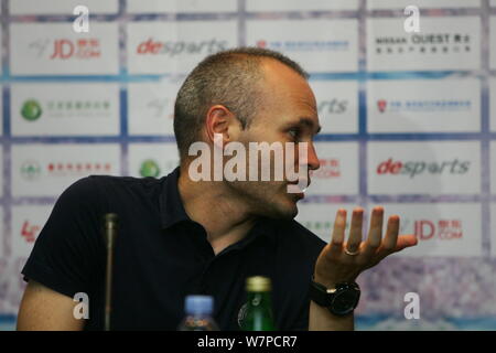 Spanish football player Andres Iniesta attends a commercial event in ...