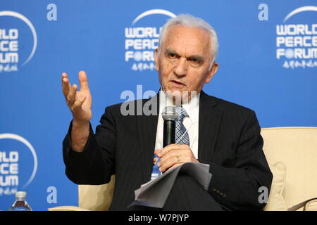 Yasar Yakis, former Turkish Foreign Minister, attends the 6th World ...