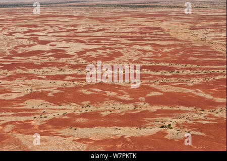 Aerial of Sturt Stoney Desert with gibber rocks. Gibber rocks are ...