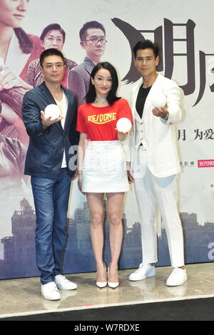 (From left) Taiwanese actor Wallace Huo Chien-hwa, left, speaks next to ...